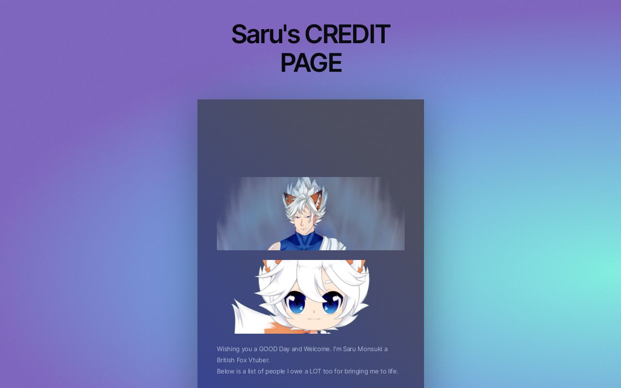 Saru's Credit PAGE